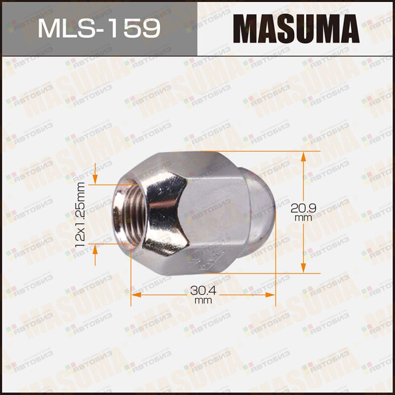 Гайка MASUMA 12x1,25мм, L=30.4мм, под ключ=21мм / Nissan OEM_40224 ...