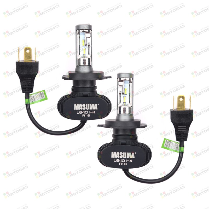 Лампы светодиодные Masuma LED H4 6000K 4000Lm P43T, Комплект 2шт, L640 ...